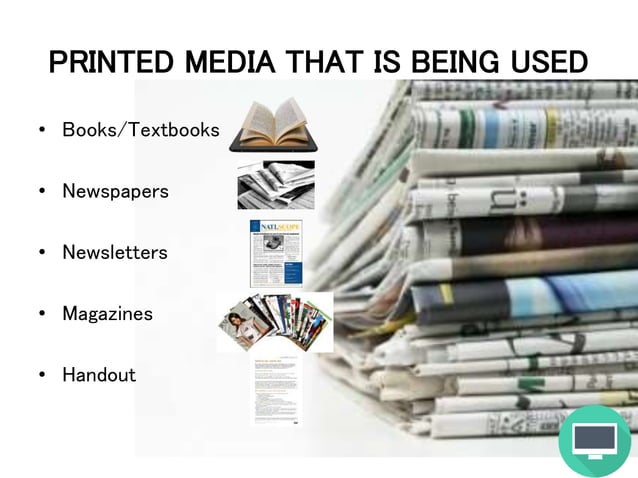 Educational technology chapter 7 printed media | PPTX