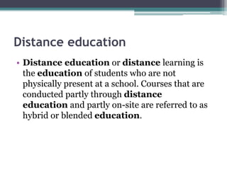 Educational technology @ distance & open education | PPTX