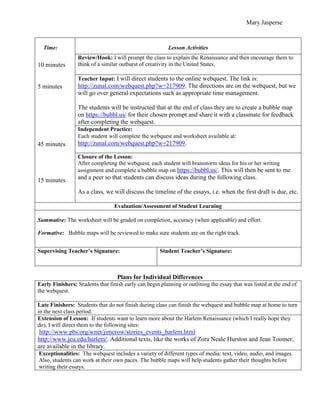 Harlem Renaissance Lesson Plan | PDF