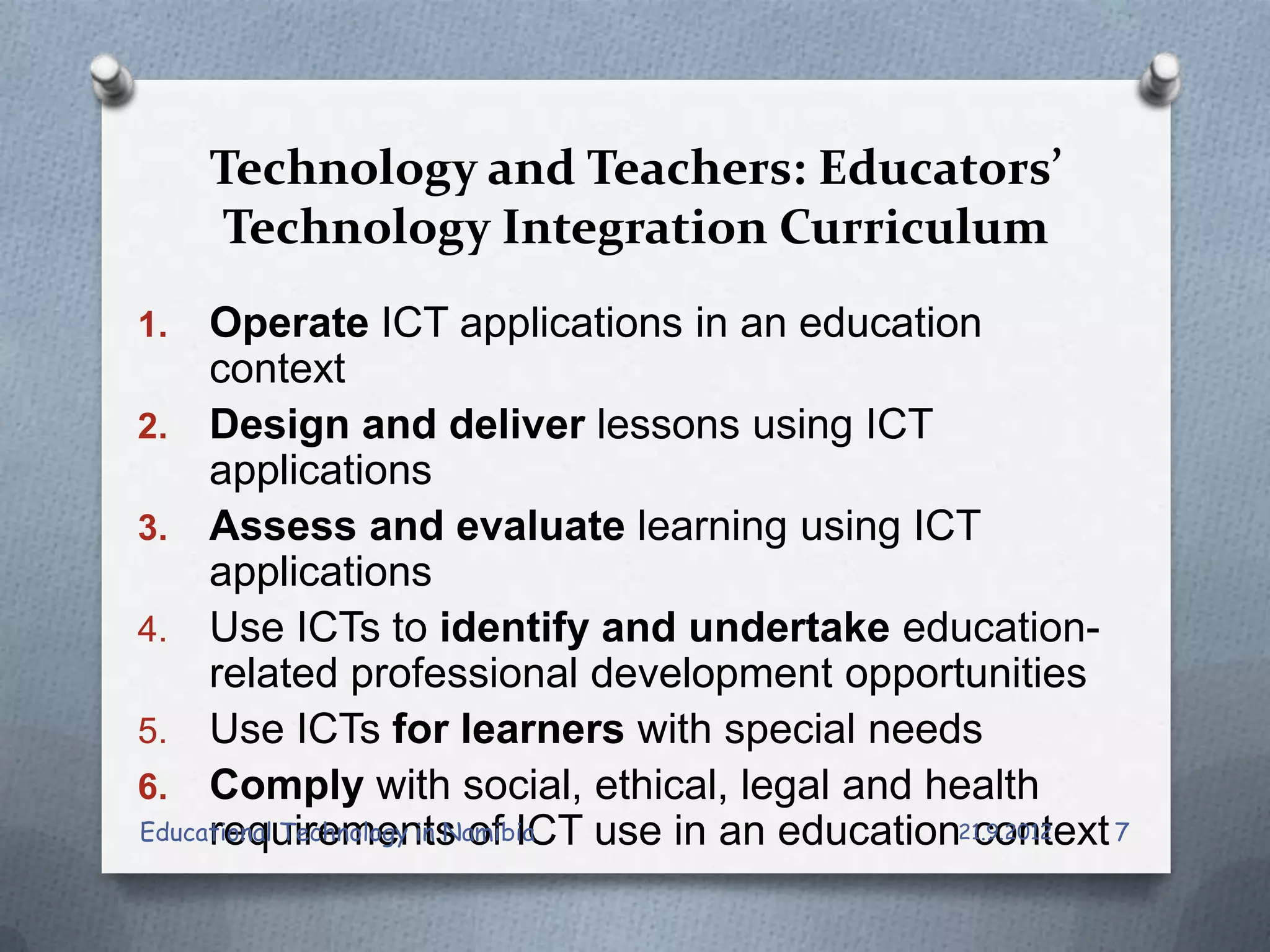 Educational technology in namibia presentation | PPT