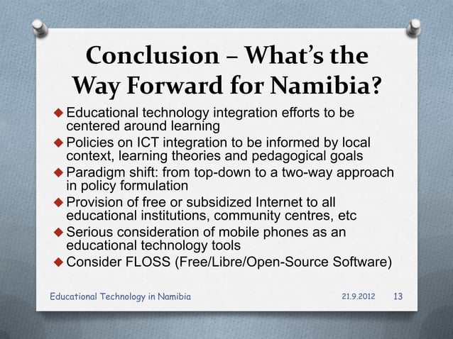 Educational technology in namibia presentation | PPT