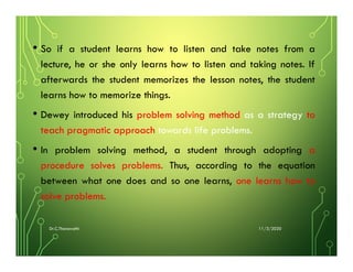 Educational Thoughts of John Dewy - Dr.C.Thanavathi | PDF | Primary ...