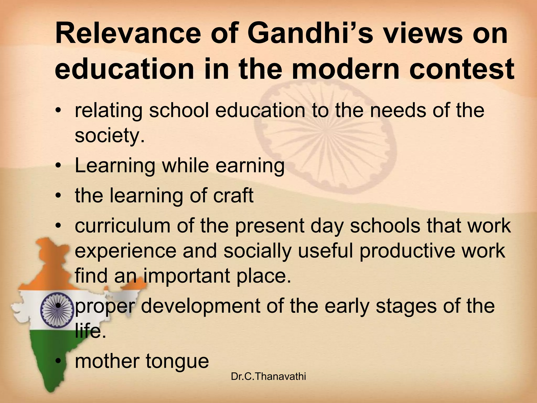 Educational Thoughts of Mahatma Gandhi - Dr.C.Thanavathi | PDF