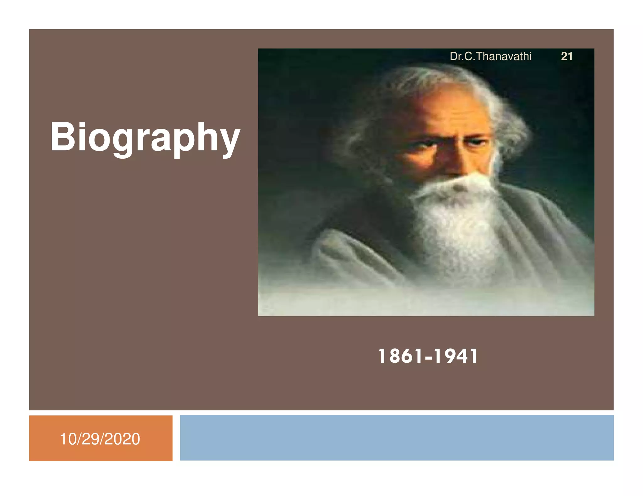 Educational Thoughts of Rabindranath Tagore Dr.C.Thanavathi | PPT