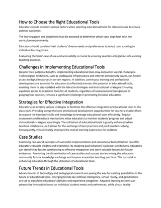 Educational Tools.pdf | Educational Video Games | Video Game Genres