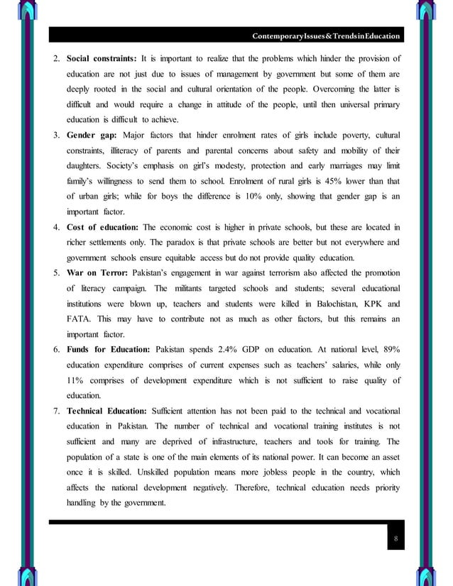 Educational trends, issues & problems | DOCX