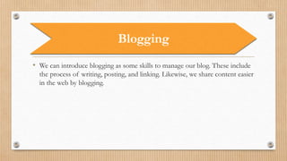 Educational usage of blogging and microblogging | PPT