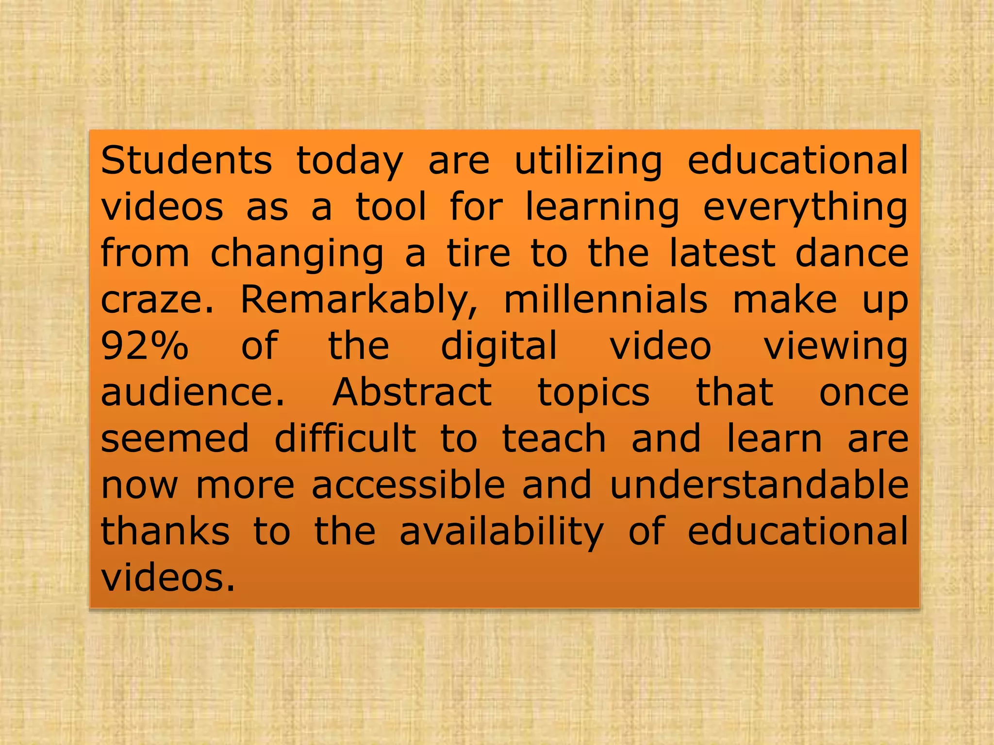 What is educational video | PPTX