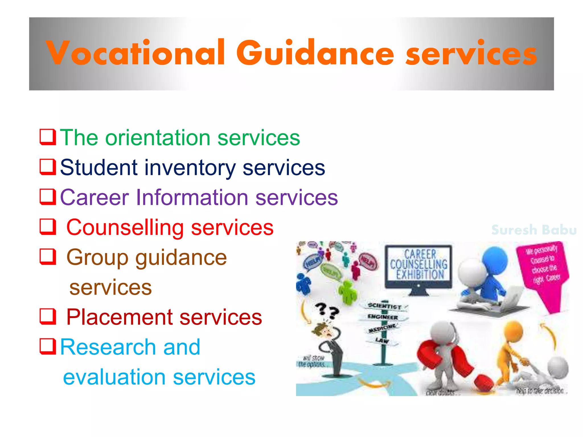 Types of Guidance - Educational, Vocational, Personal and Group ...