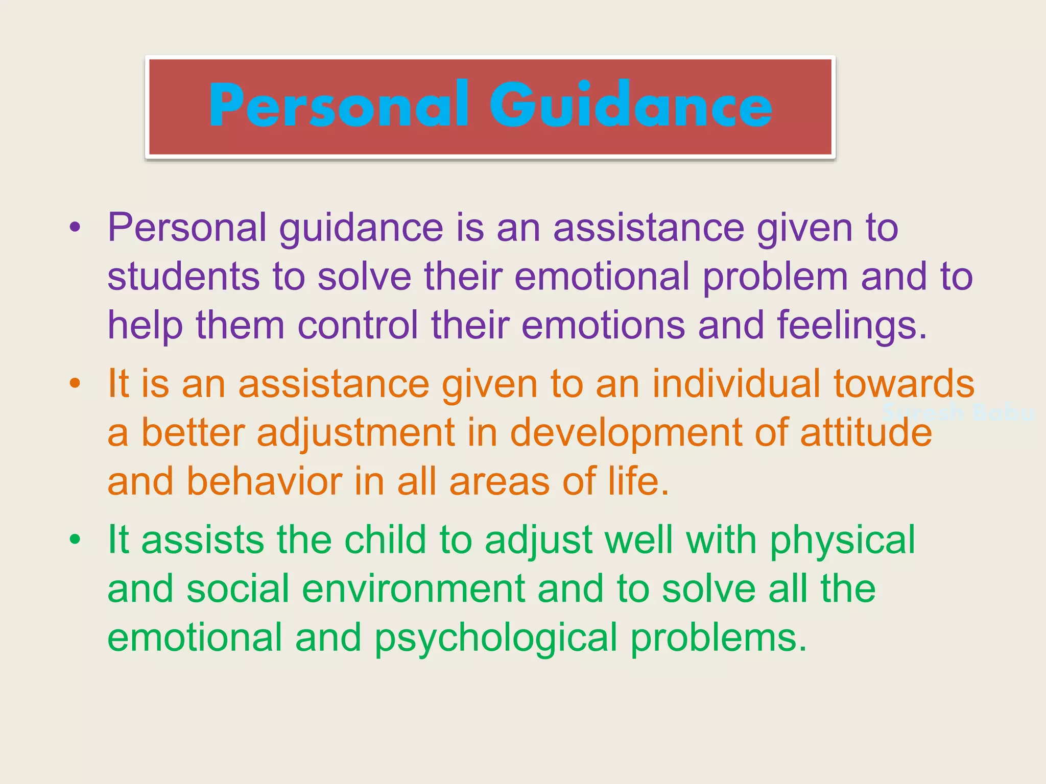 Types of Guidance - Educational, Vocational, Personal and Group ...