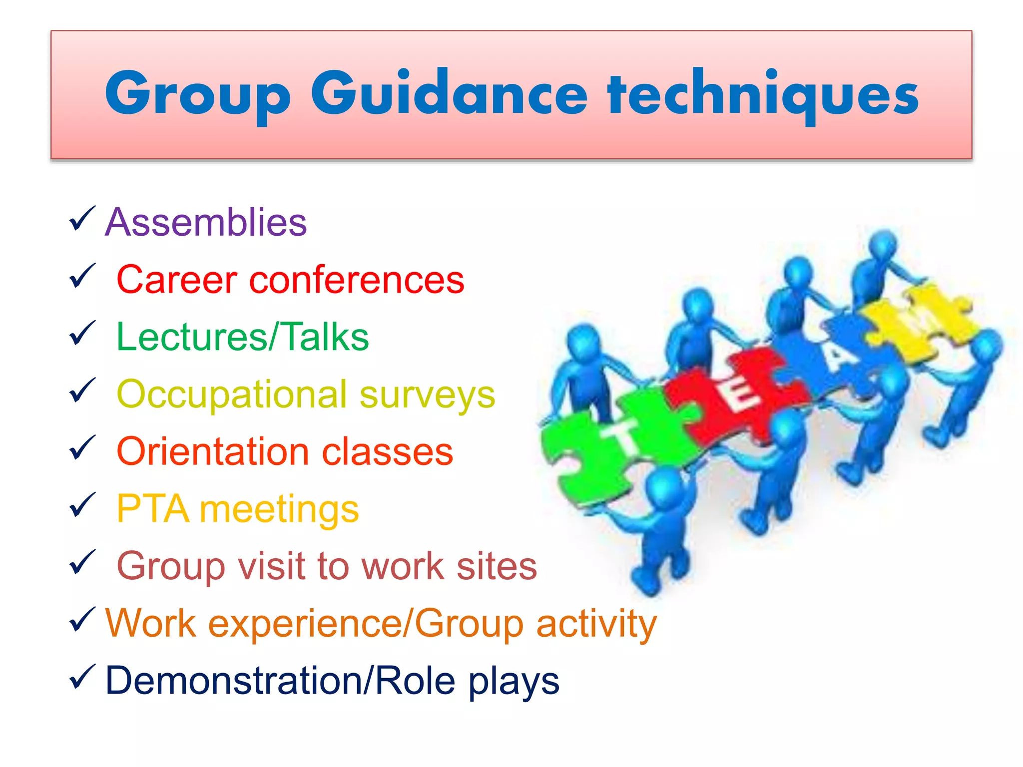 Types of Guidance - Educational, Vocational, Personal and Group guidance | PPTX