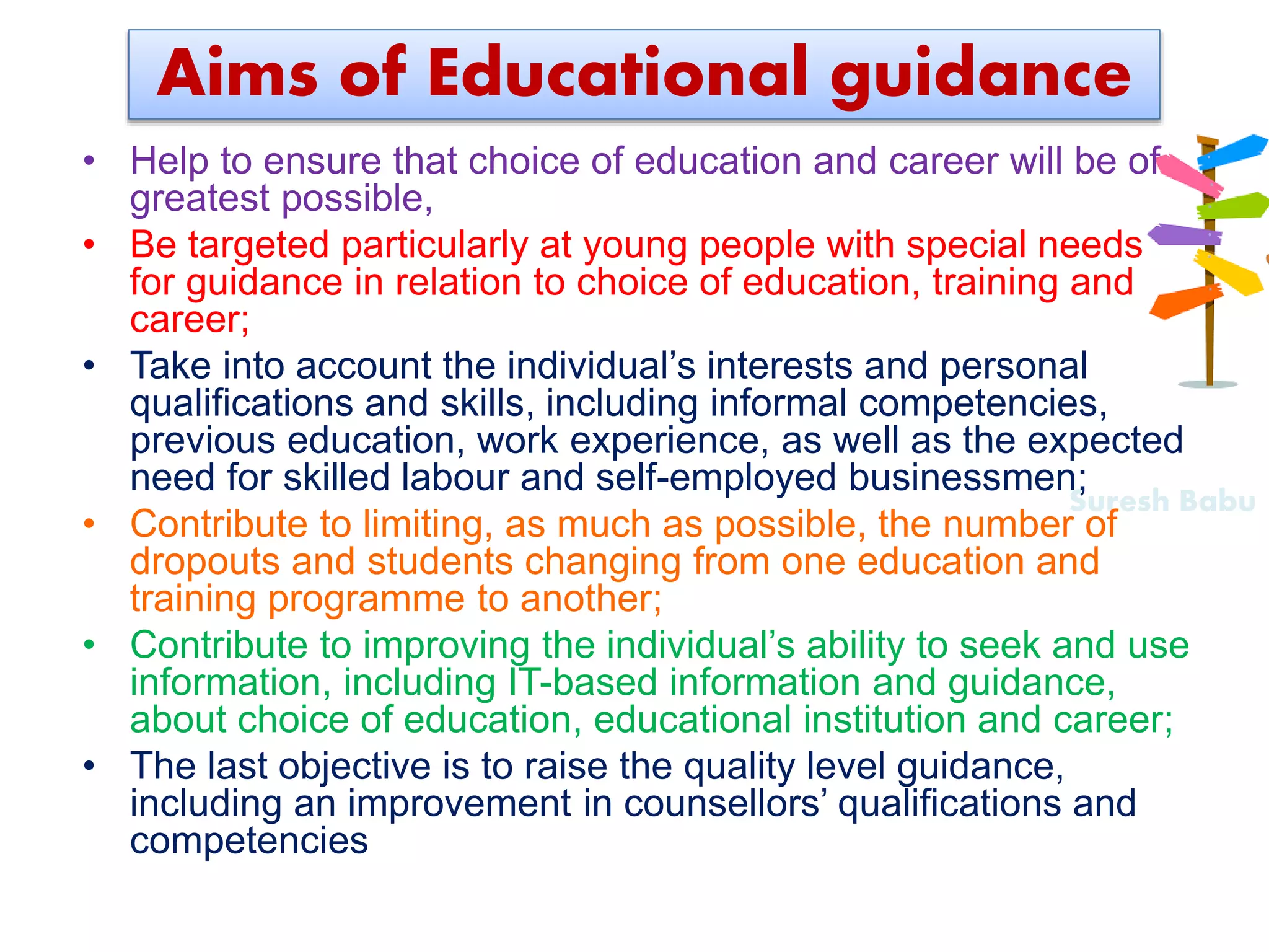 Types of Guidance - Educational, Vocational, Personal and Group ...