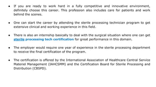 Education and career opportunities for sterile technician | PPT