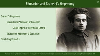 Education and Gramsci's Hegemony | PPT