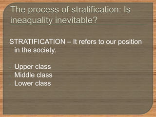 Education and the process of stratification | PPTX