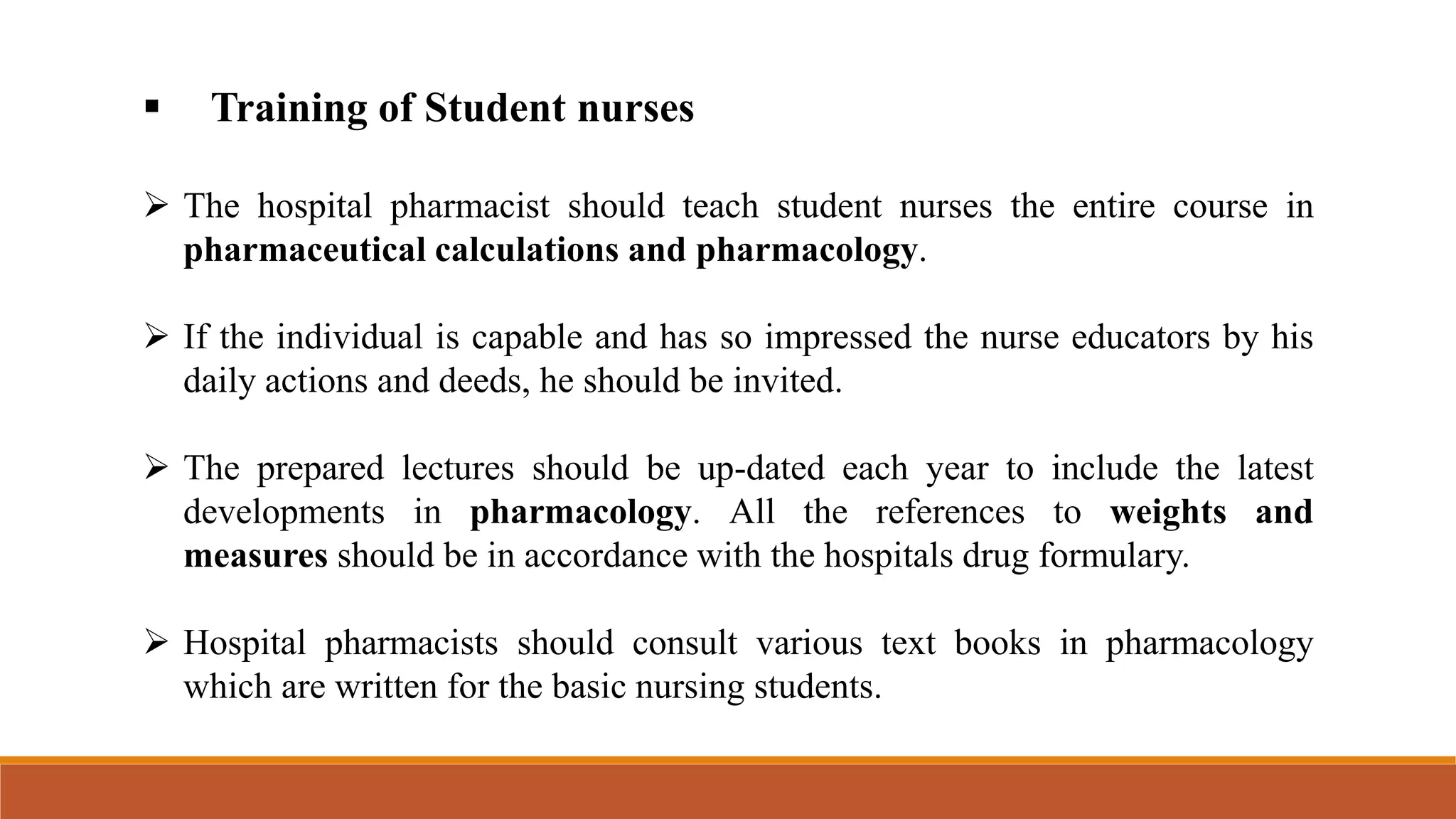 Education and training program in the hospital. | PPTX