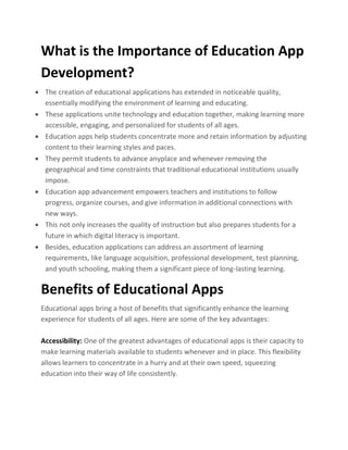 Education App Development : Cost, Features and Example | PDF