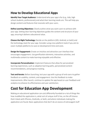 Education App Development : Cost, Features and Example | PDF | Education industry | Industries