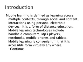 Education apps for mobile learning | PPTX