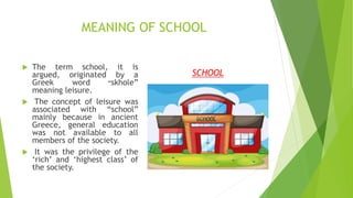 School & Curriculum | PPTX | Primary Education | Education