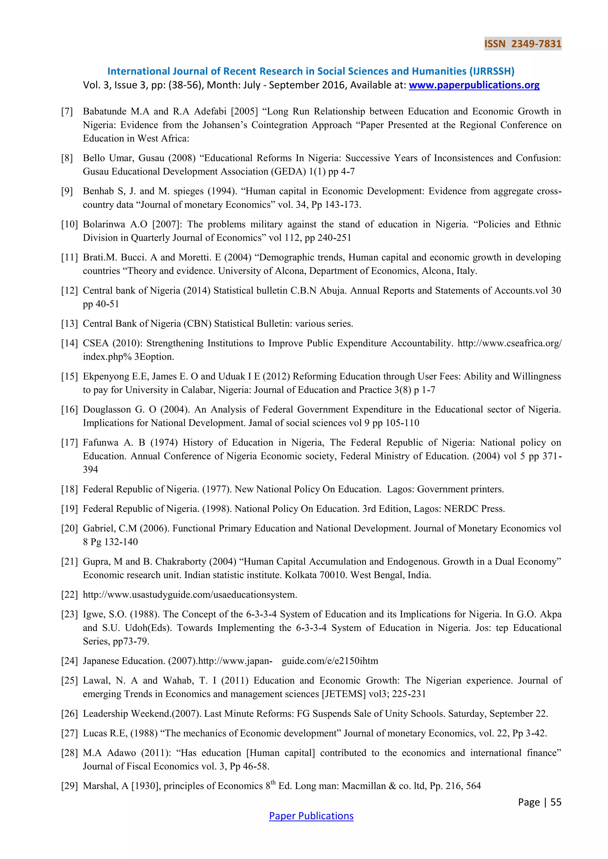 EDUCATION AS A PATHWAY TO SUSTAINABLE GROWTH IN NIGERIA | PDF