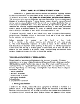 EDUCATION AS A PROCESS OF SOCIALIZATION.docx