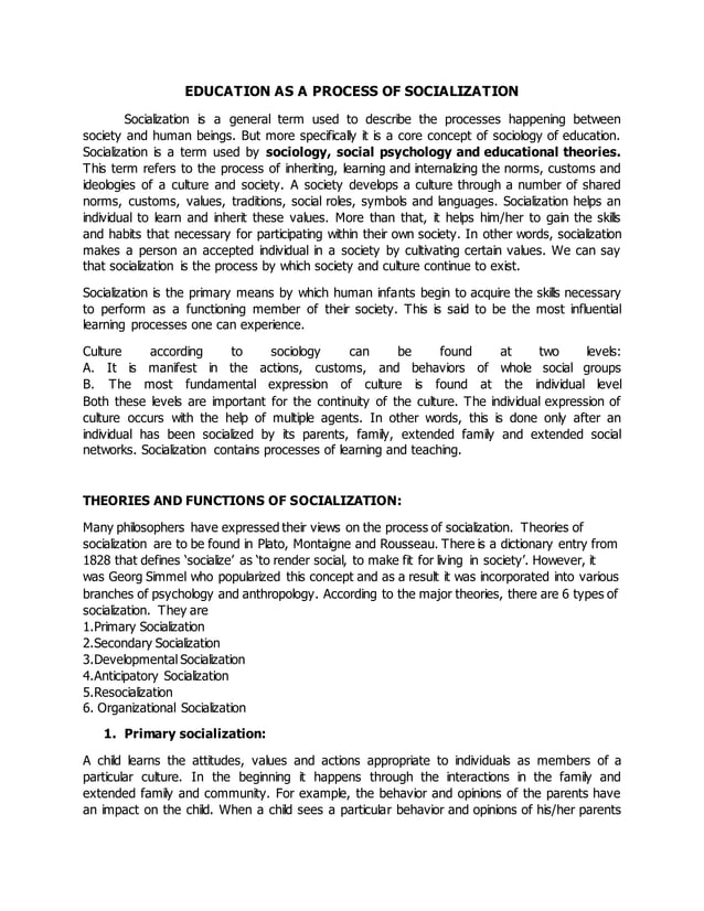 EDUCATION AS A PROCESS OF SOCIALIZATION.docx