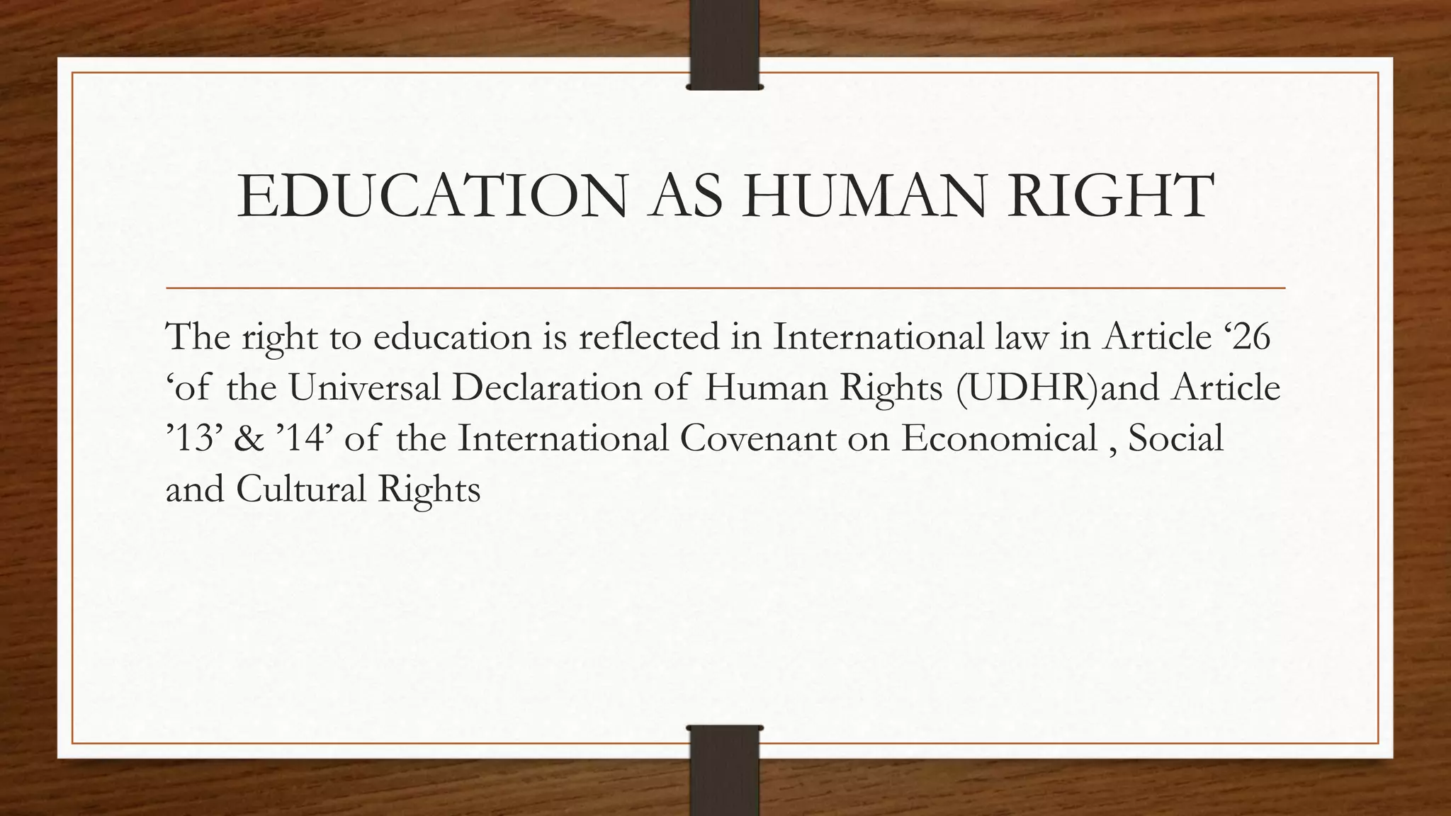 Education as a human right | PPTX
