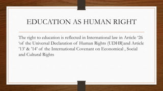 Education as a human right | PPTX