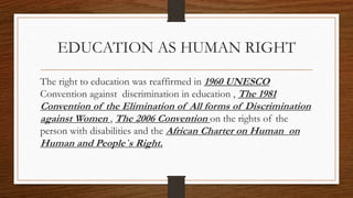Education as a human right | PPTX