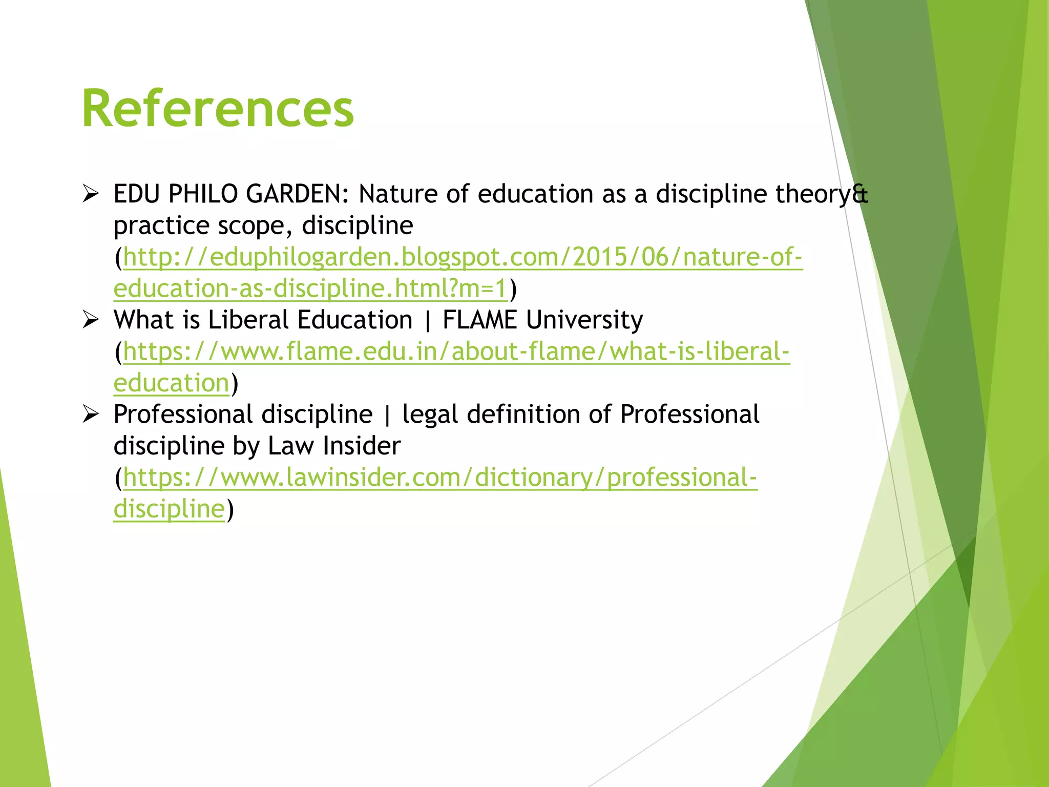 Education as liberal and professional discipline | PPTX