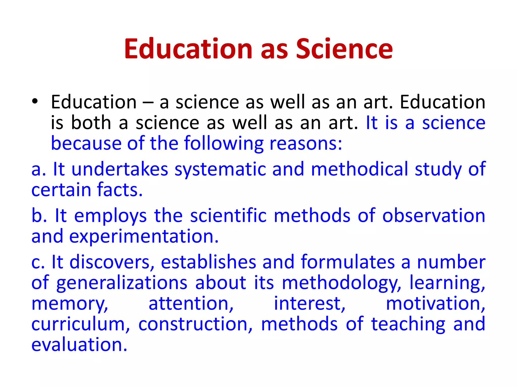 Education as science or an art | PPTX