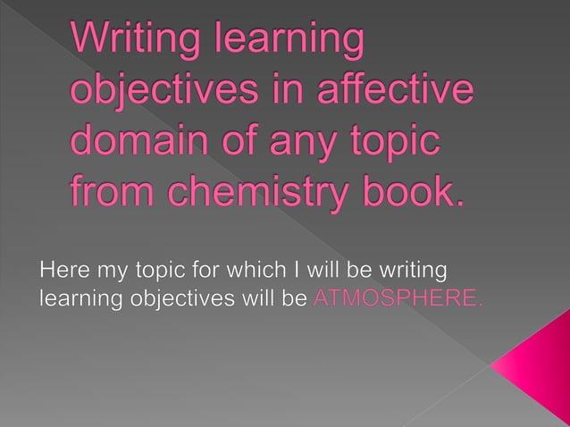 learning objectives in affective domain of blooms taxanomy | PPT
