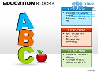 Education blocks powerpoint presentation slides ppt templates | PDF