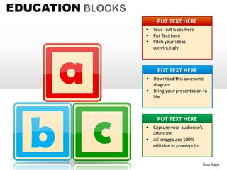 Education blocks powerpoint presentation templates | PPTX