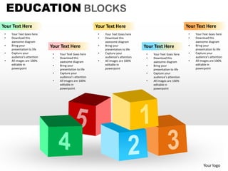 Education blocks powerpoint presentation templates | PPTX