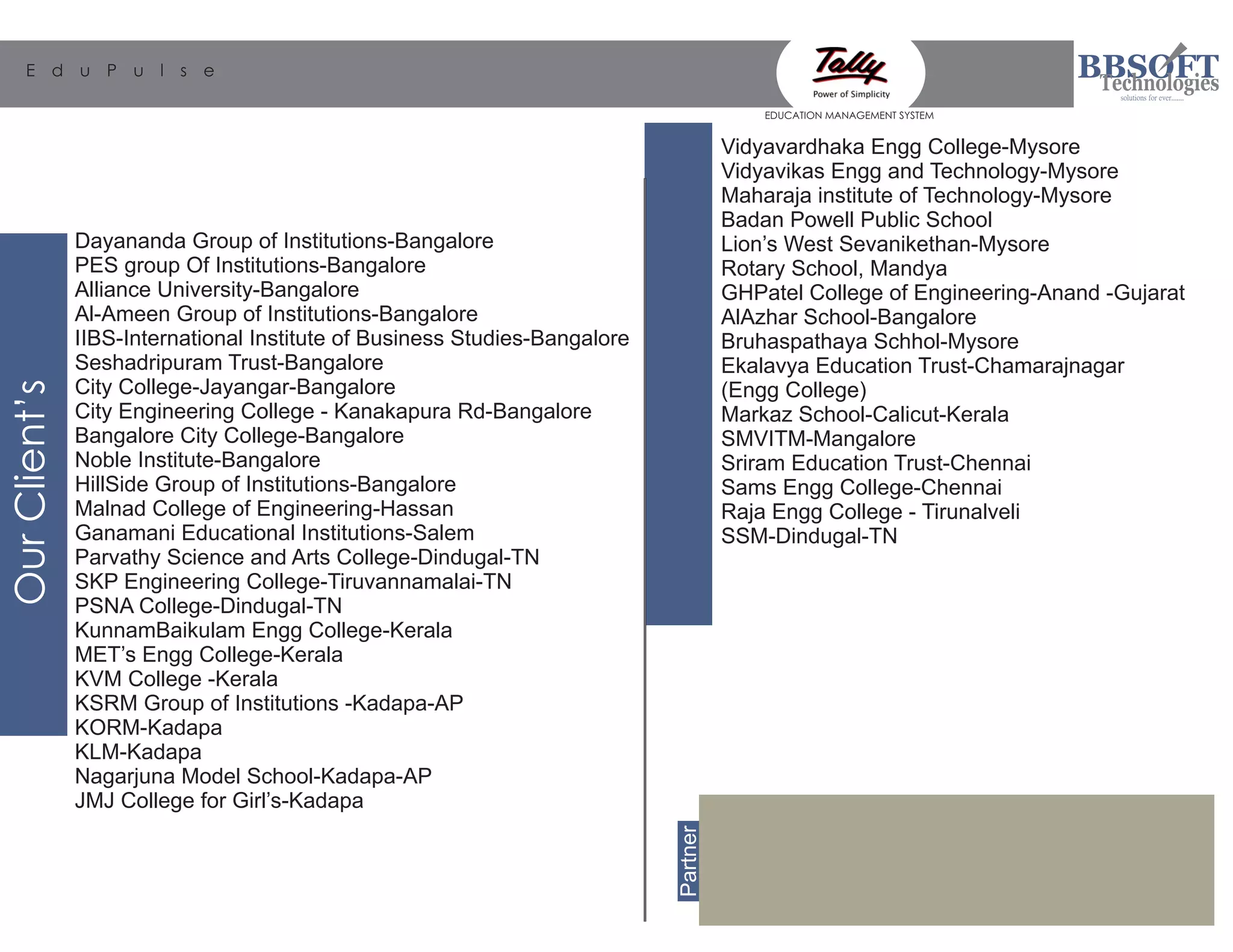 Education Institution Module on Tally.ERP9