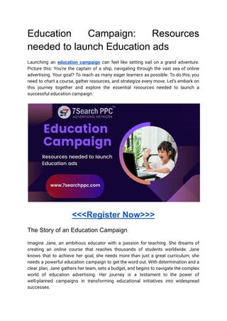 Education Campaigns | Education Advertisement | CPC Advertising | PDF