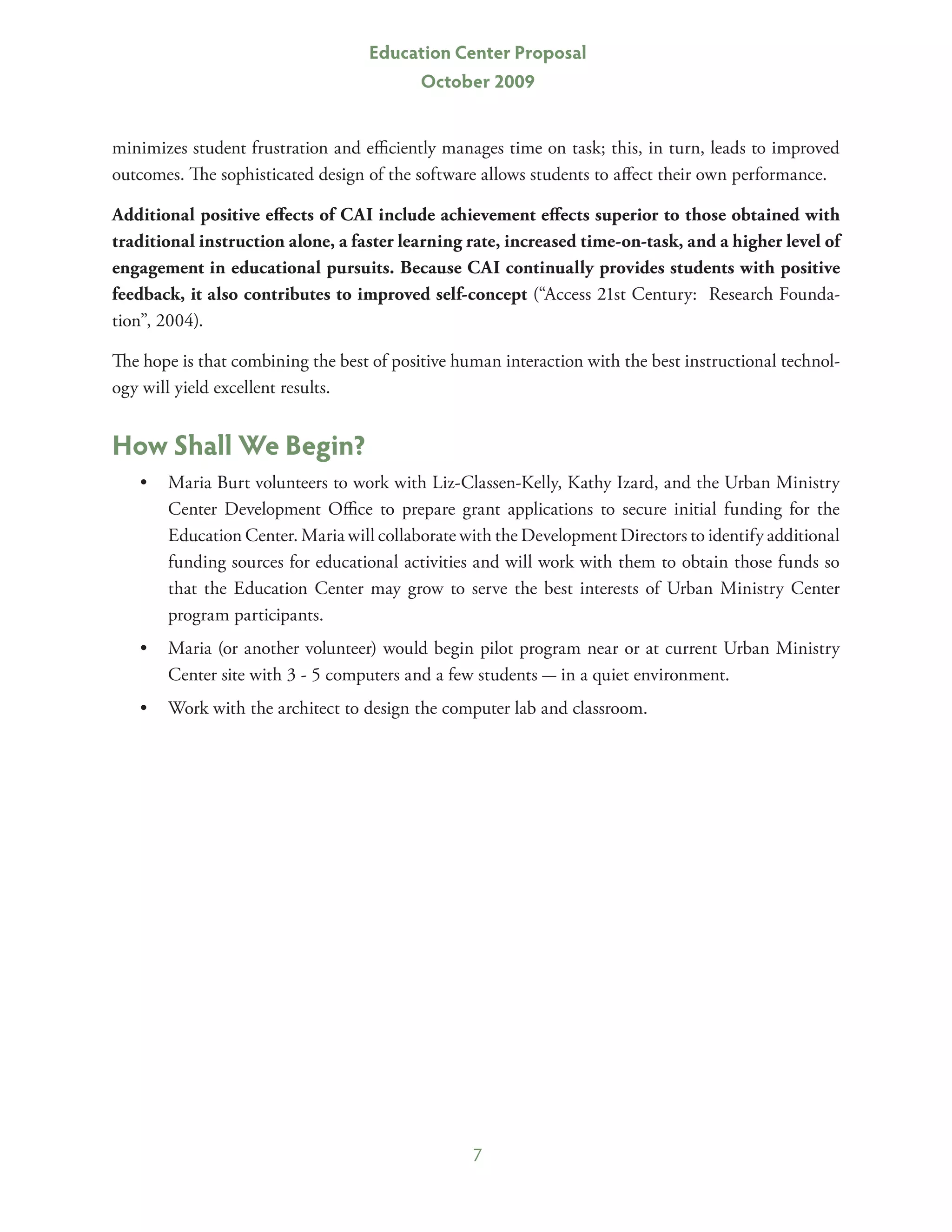 Education Center Proposal | PDF