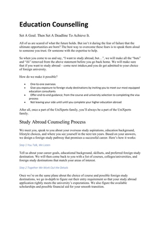 Education counselling | PDF