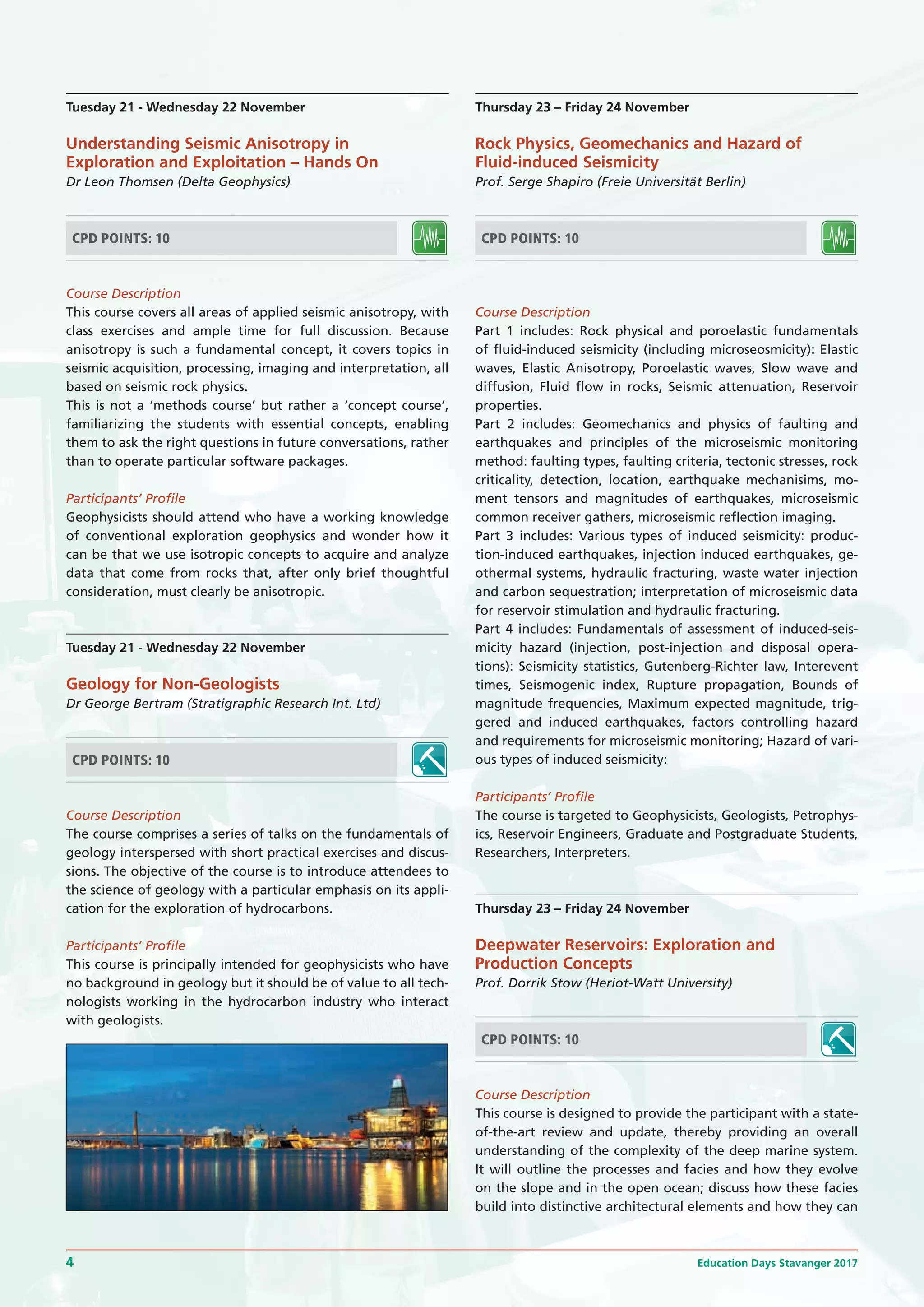EAGE Education days Stavanger 2017 (20-24 Nov) | PDF