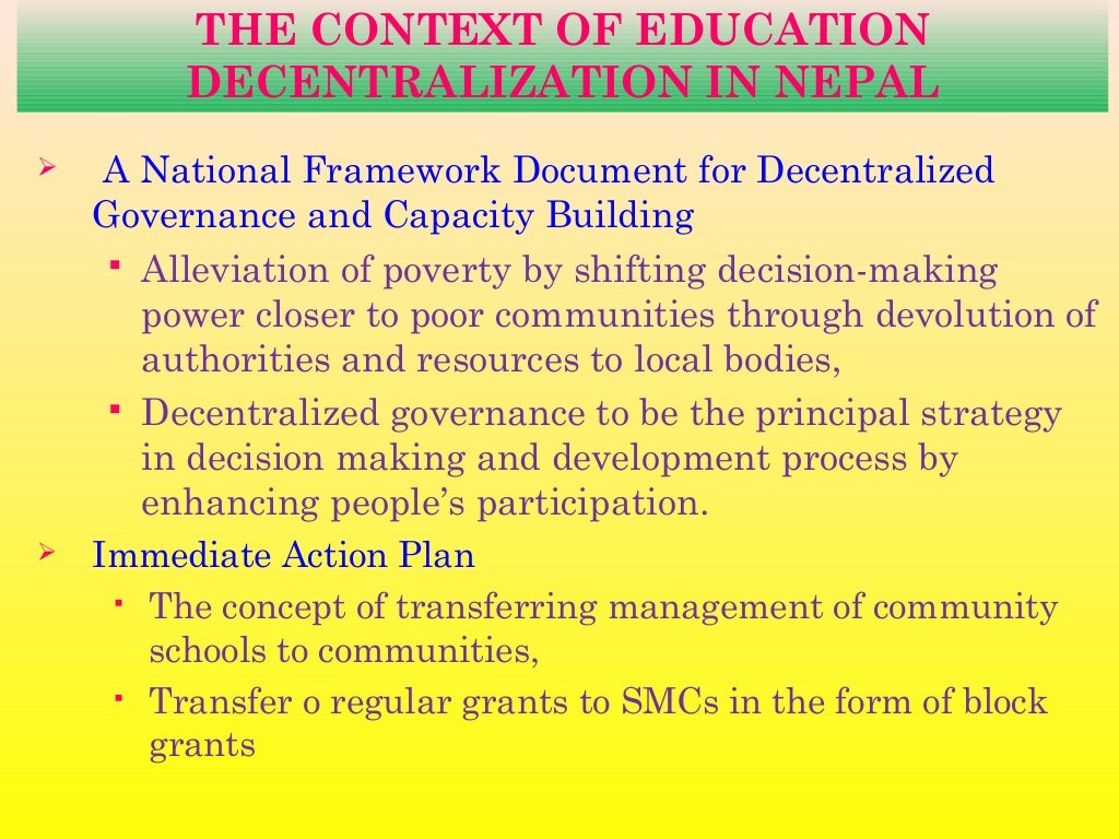 Education decentralization in nepal bringing back to track