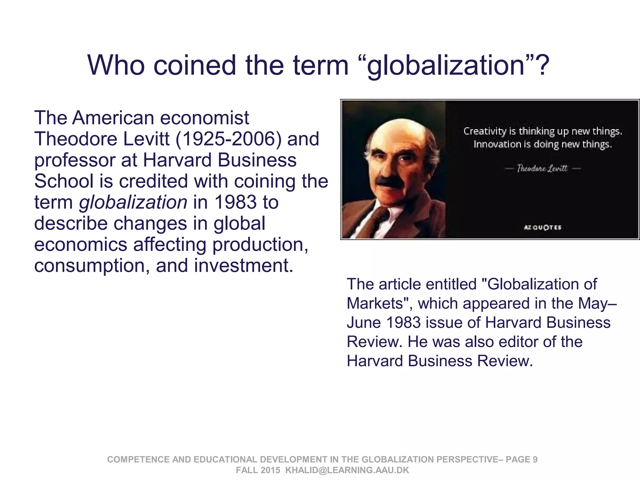 Competence and education development in the globalization perspective | PPT