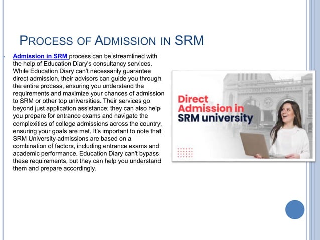 Direct Admission in SRM Chennai, Admission in SRM | PPTX | College Planning | College Education