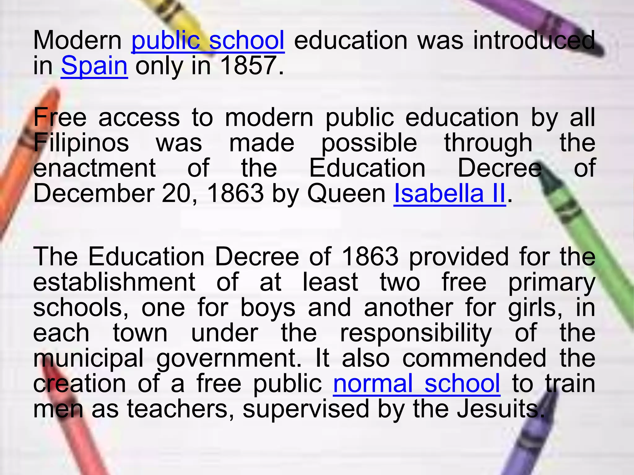 Education during the spanish regime and its colonial effects group 4 | PPTX