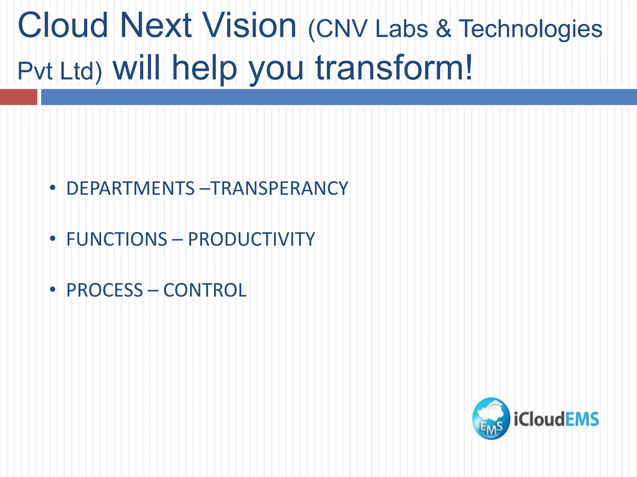 iCloudEMS - Education ERP Presentation | PPTX