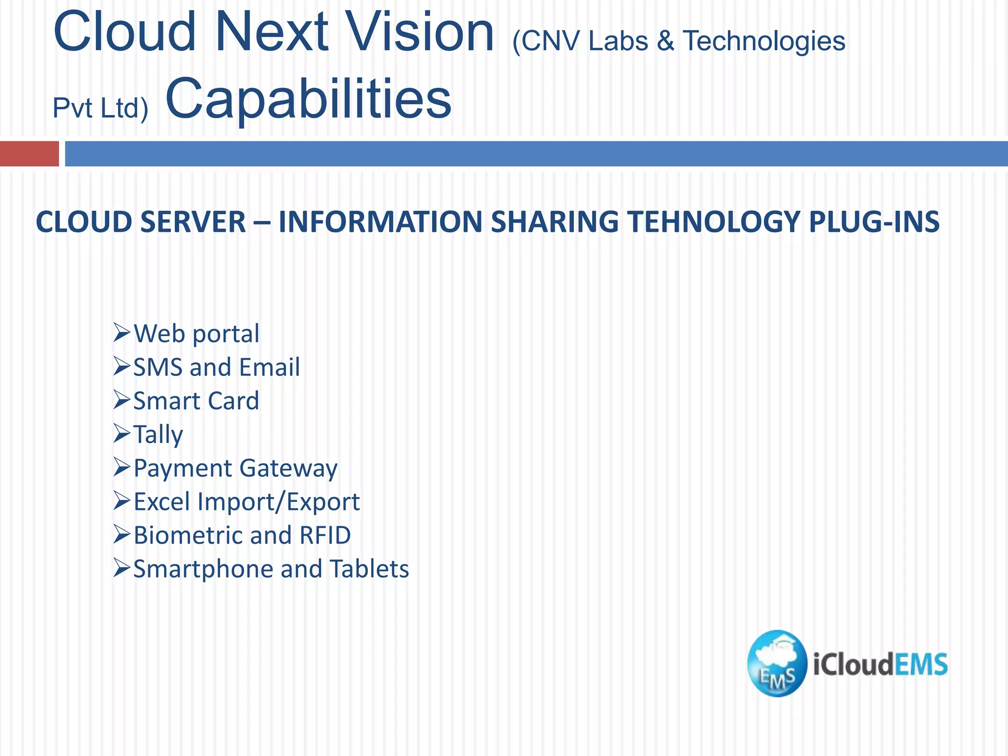 iCloudEMS - Education ERP Presentation | PPTX