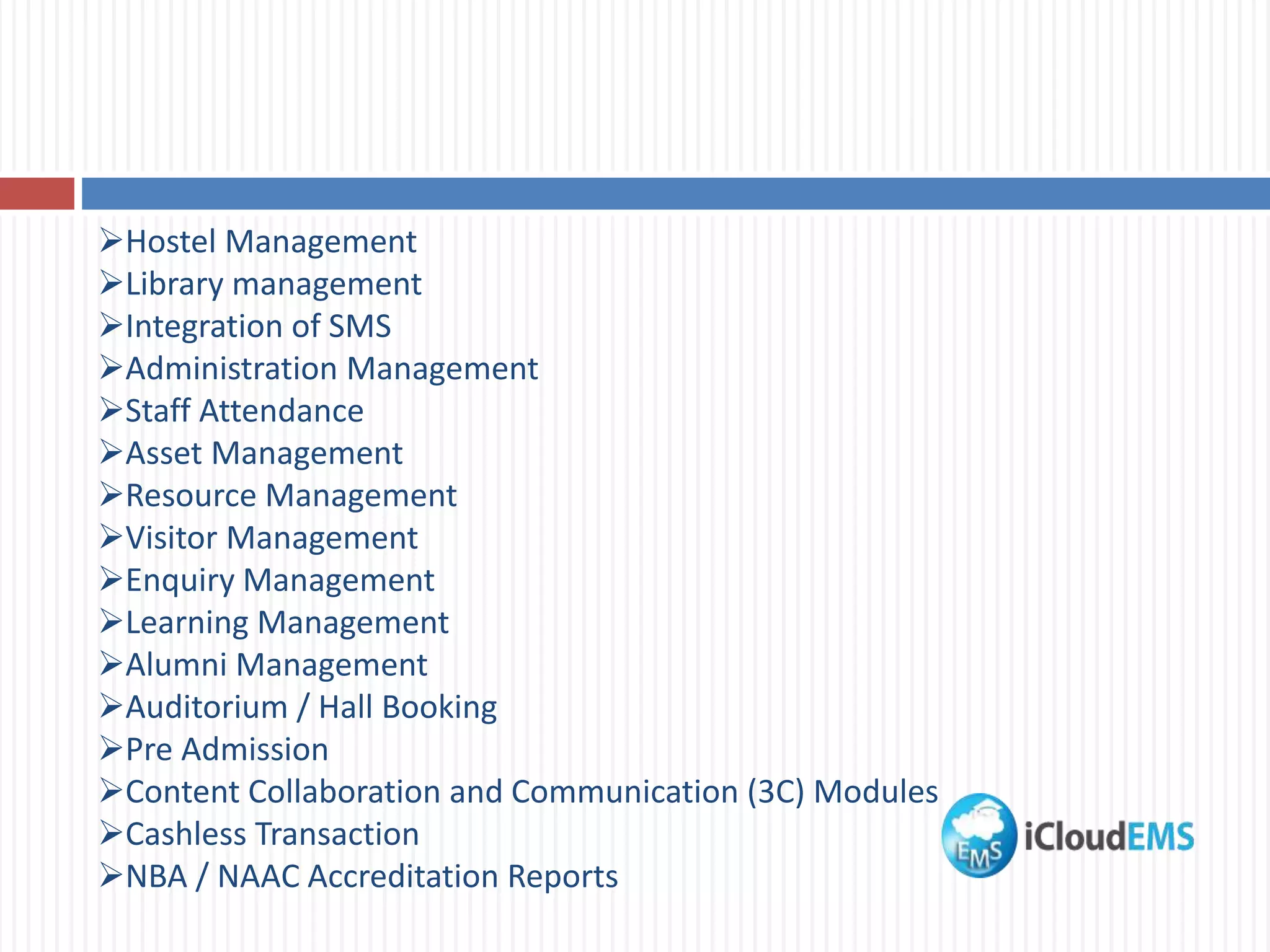 iCloudEMS - Education ERP Presentation | PPTX