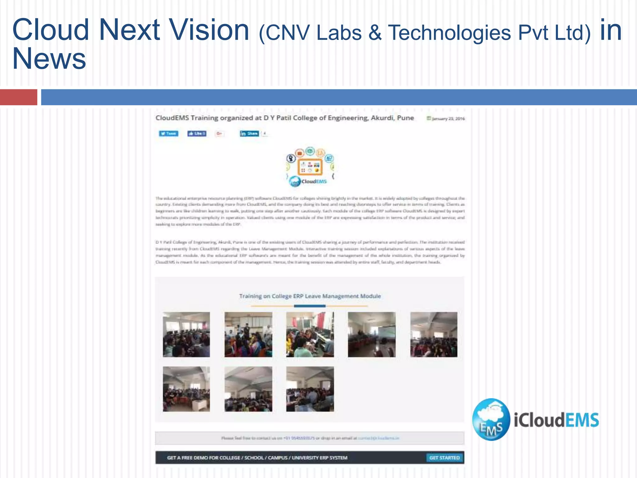 iCloudEMS - Education ERP Presentation | PPTX