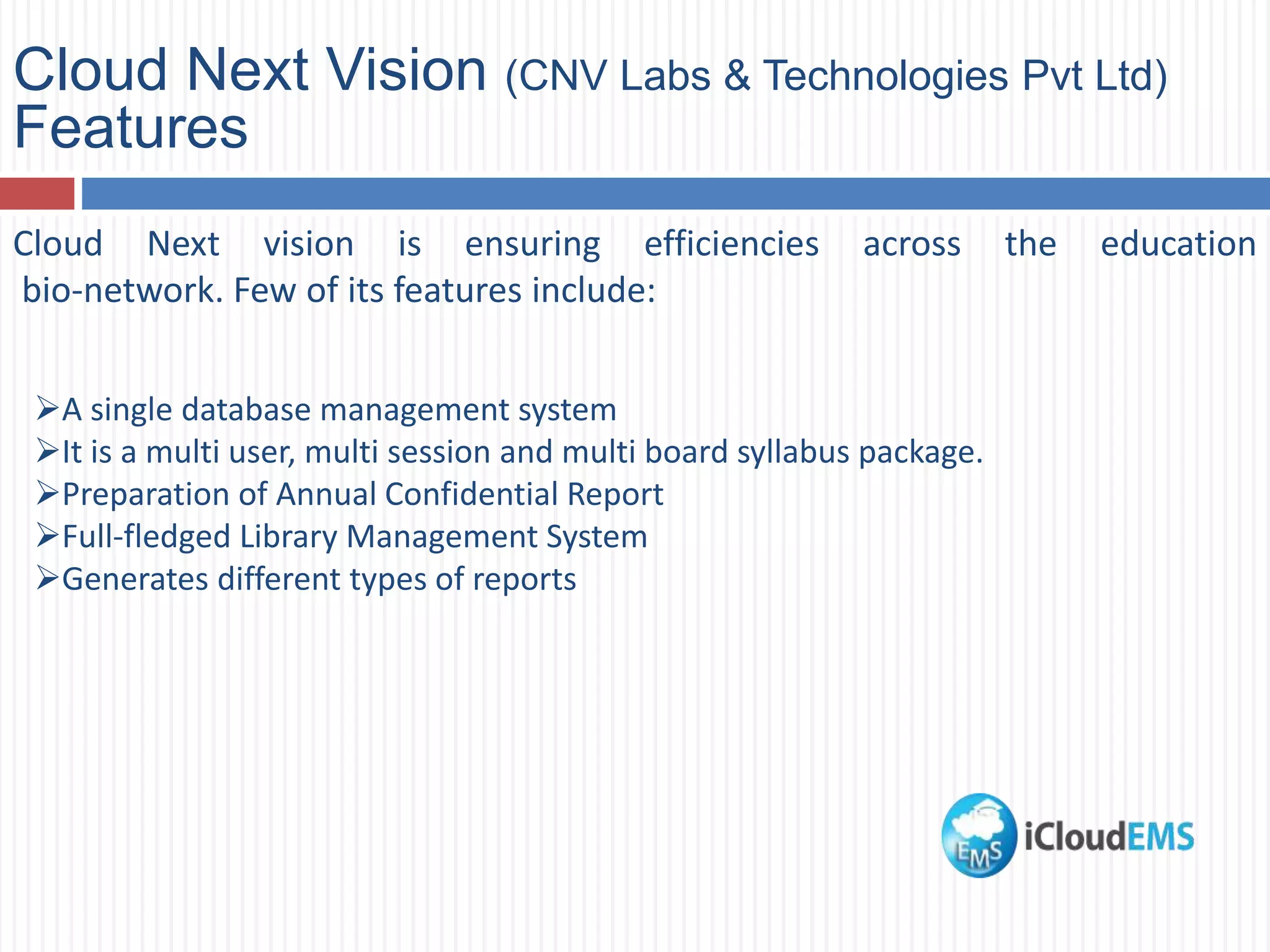 iCloudEMS - Education ERP Presentation | PPTX